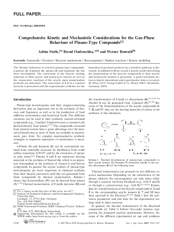 (PDF) Comprehensive Kinetic and Mechanistic Considerations for the Gas ...