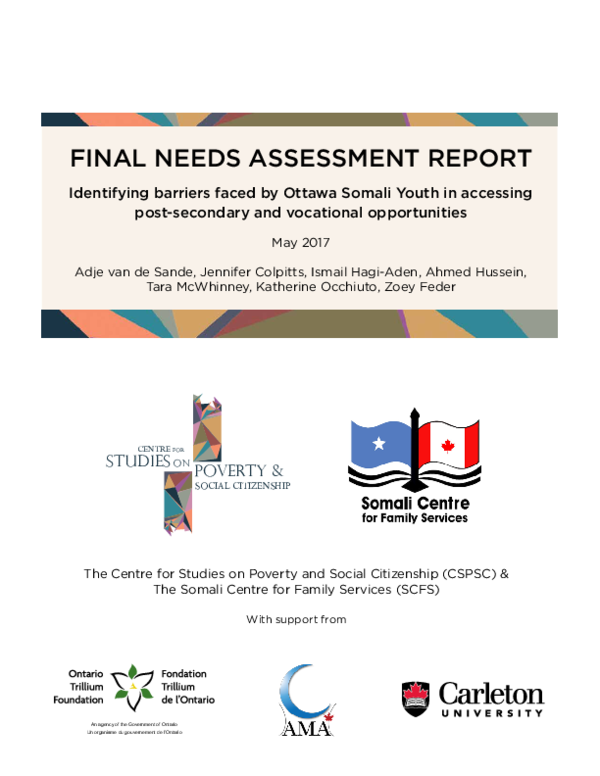 (PDF) Final Needs Assessment Report: Identifying barriers faced by ...