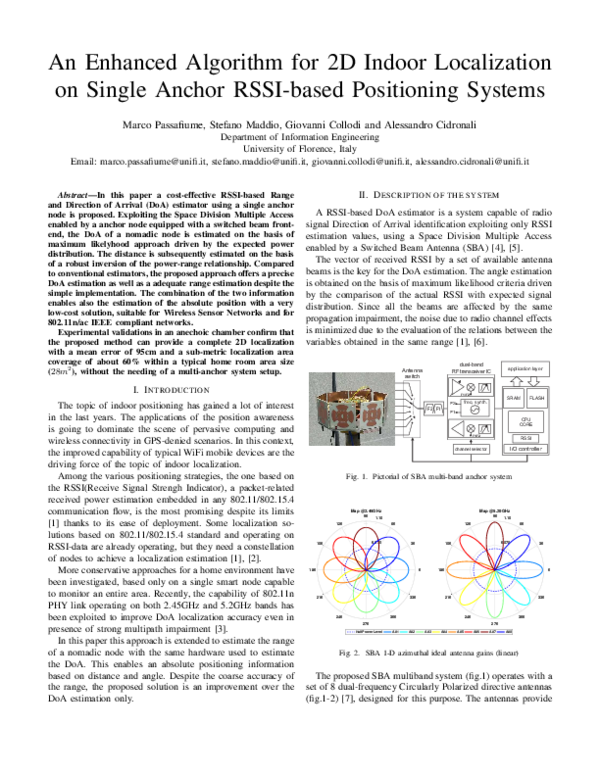 (PDF) An enhanced algorithm for 2D indoor localization on single anchor RSSI-based positioning ...