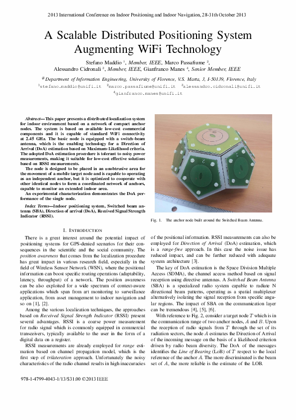 (PDF) A scalable distributed positioning system augmenting WiFi technology