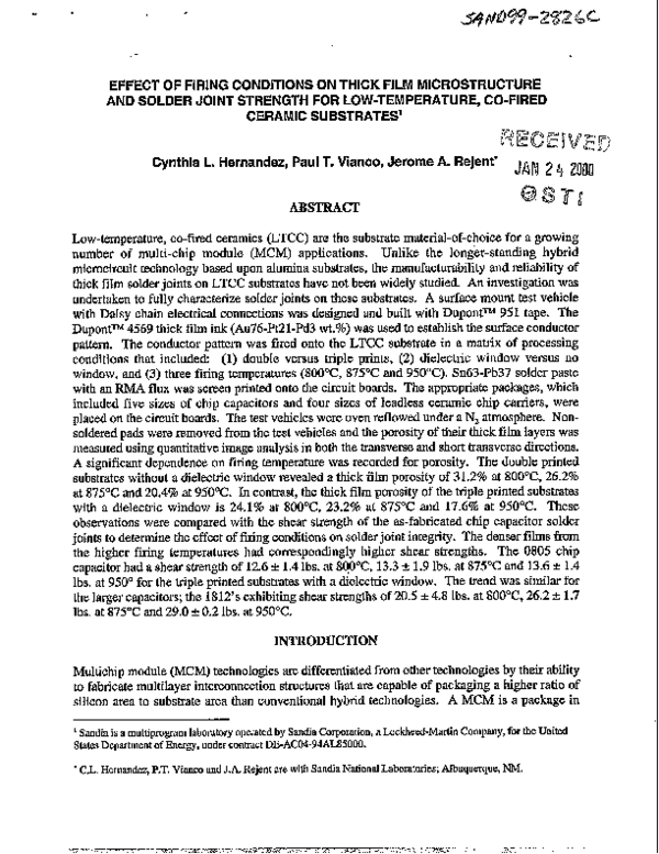 (PDF) Effect of firing conditions on thick film microstructure and ...