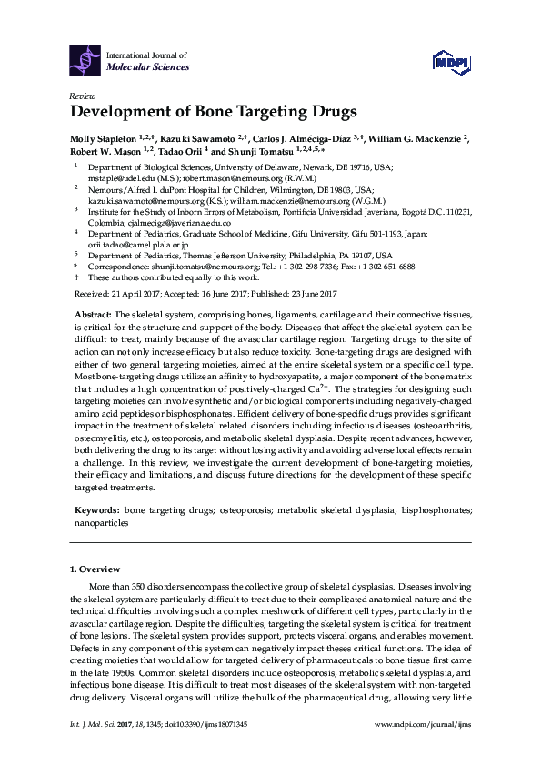 (PDF) Development of Bone Targeting Drugs