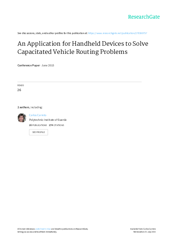 (PDF) An application for handheld devices to solve capacitated vehicle ...
