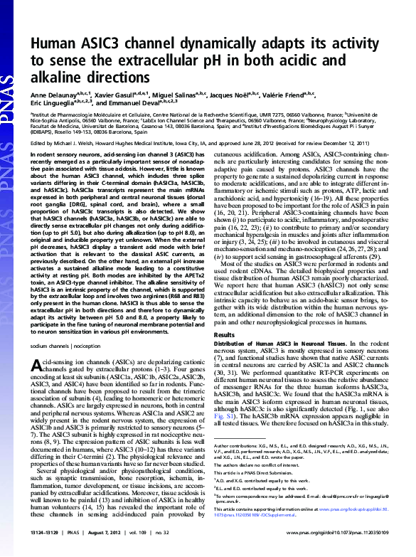 (PDF) Human ASIC3 channel dynamically adapts its activity to sense the ...