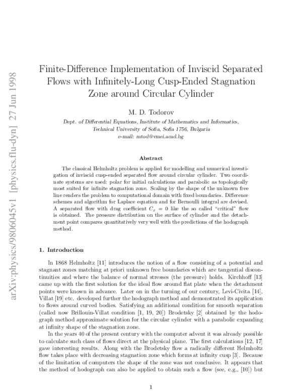 (PDF) Finite-Difference Implementation of Inviscid Separated Flows with Infinitely-Long Cusp ...