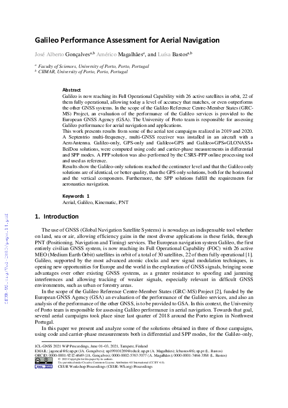 (PDF) Galileo Performance Assessment for Aerial Navigation