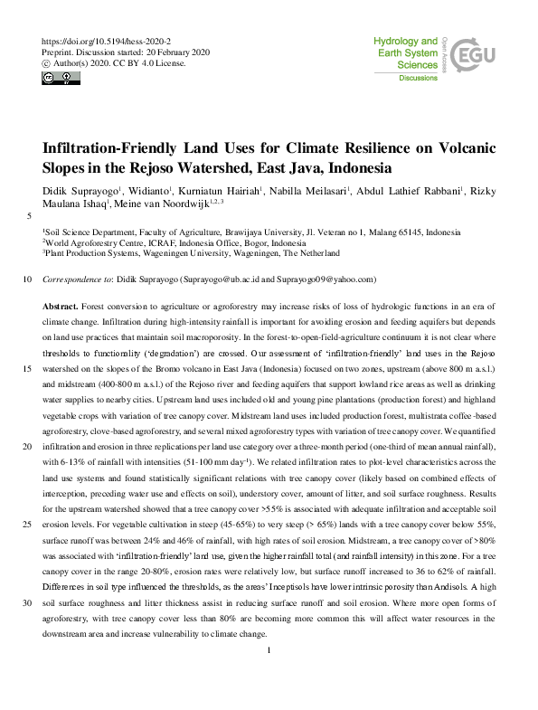 (PDF) Infiltration-Friendly Land Uses for Climate Resilience on ...
