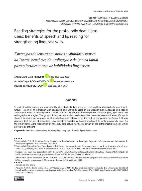 (PDF) Reading strategies for the profoundly deaf Libras users: Benefi ...