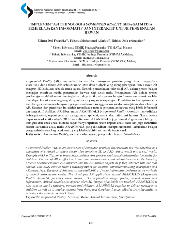 (PDF) Implementasi Teknologi Augmented Reality Sebagai Media ...