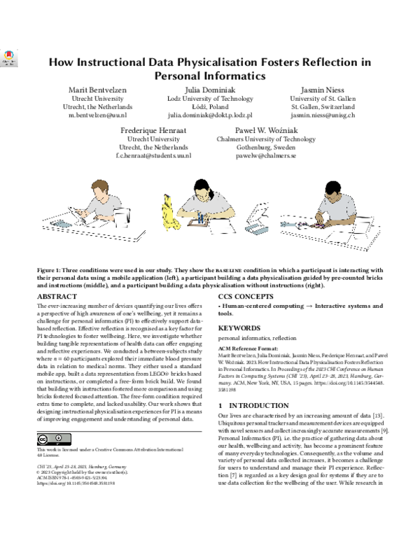 (PDF) How Instructional Data Physicalisation Fosters Reflection in Personal Informatics
