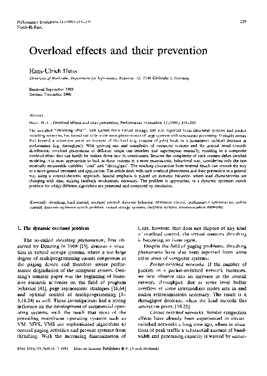 Overload effects and their prevention