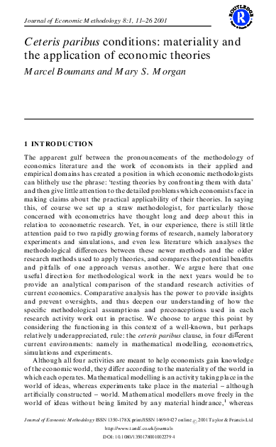 (PDF) Ceteris paribus conditions: materiality and the application of ...