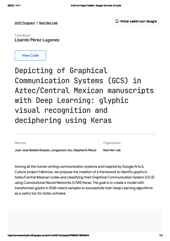 (PDF) PÉREZ LUGONES (2021) GSoC RedHenLab - Depicting of Graphical ...