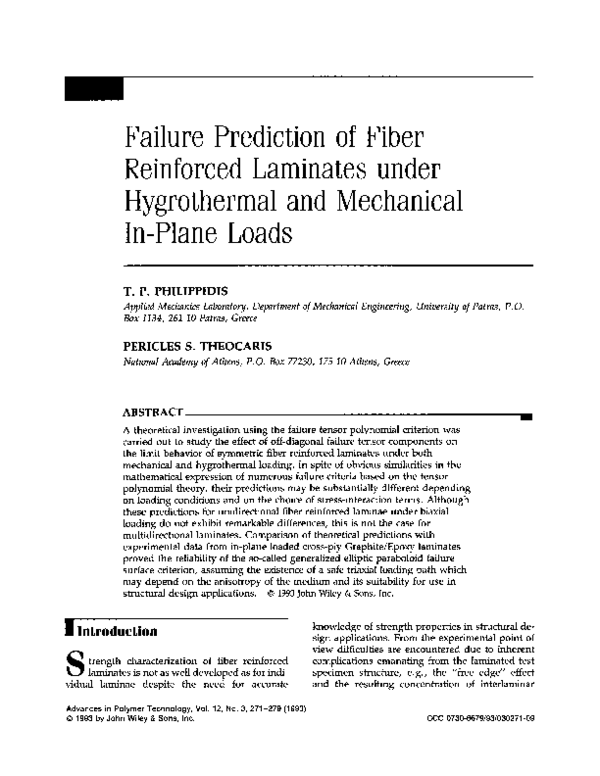 (PDF) Failure prediction of fiber reinforced laminates under ...