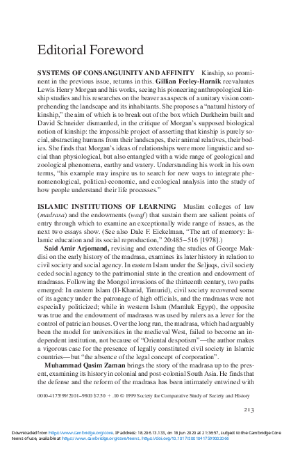 (PDF) Editorial Foreword