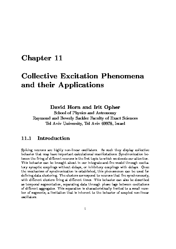 (PDF) Collective Excitation Phenomena and Their Applications | David Horn - Academia.edu
