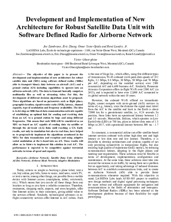 (PDF) Development and implementation of new architecture for robust satellite data unit with ...