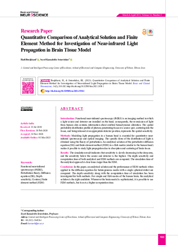 (PDF) Quantitative Comparison of Analytical Solution and Finite Element Method for Investigation ...