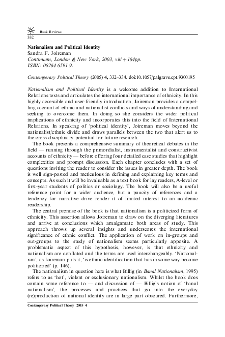 (PDF) Nationalism and Political Identity