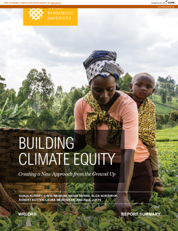 (PDF) Building Climate Equity: Creating a New Approach from the Ground Up