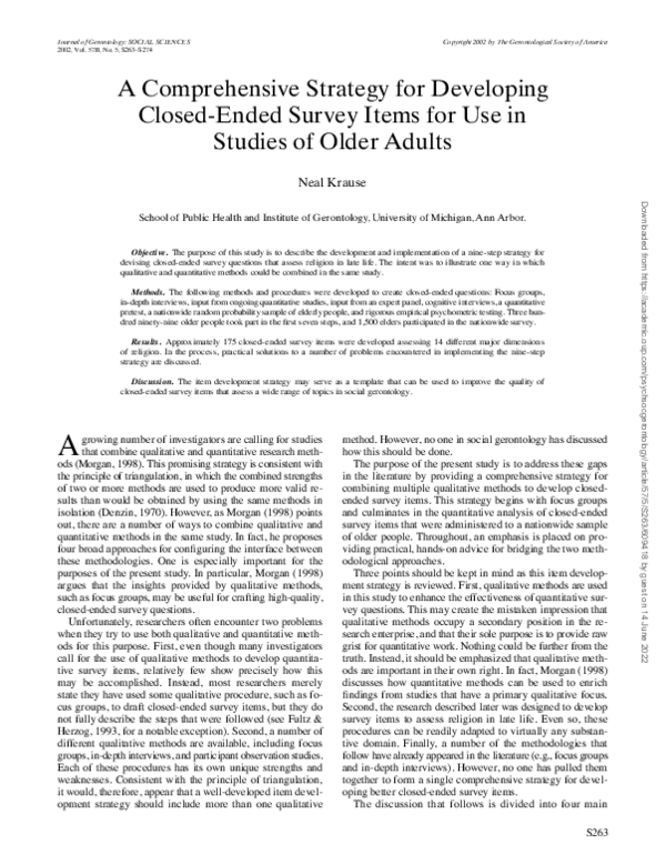 (PDF) A Comprehensive Strategy for Developing Closed-Ended Survey Items ...