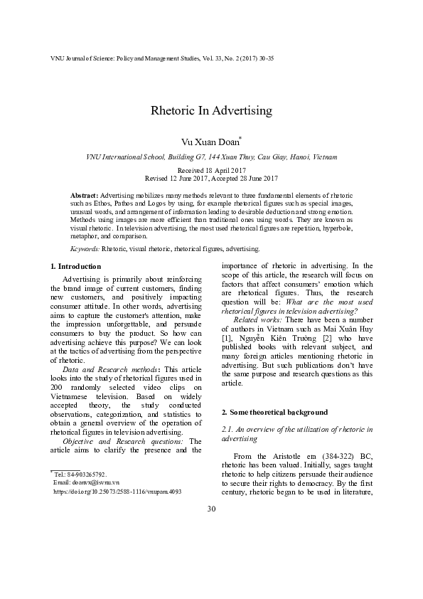 (PDF) Rhetoric in Advertising