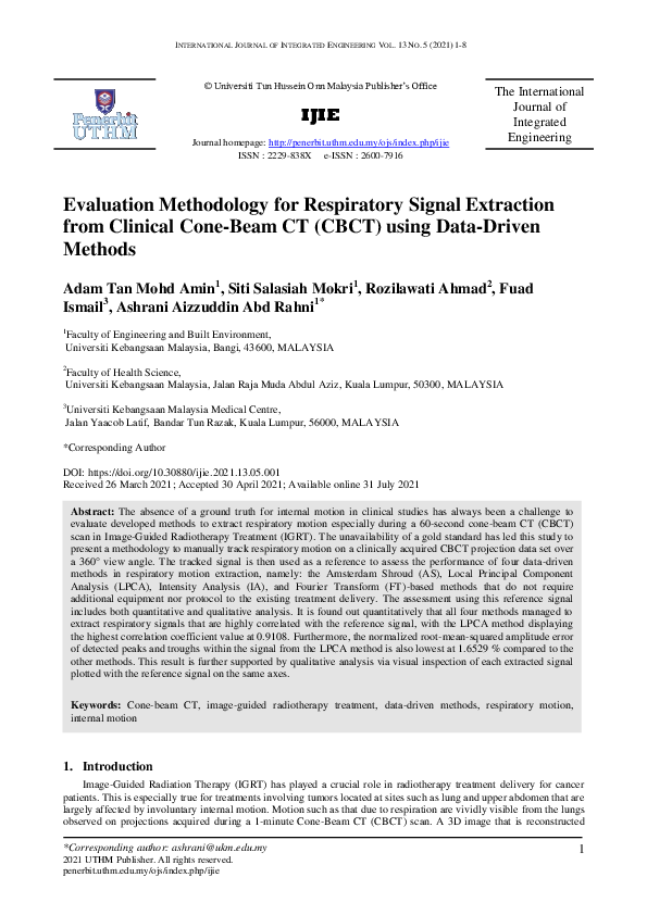 Pdf Evaluation Methodology For Respiratory Signal Extraction From