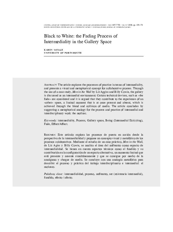 (PDF) Black to white: the fading process of intermediality in the ...