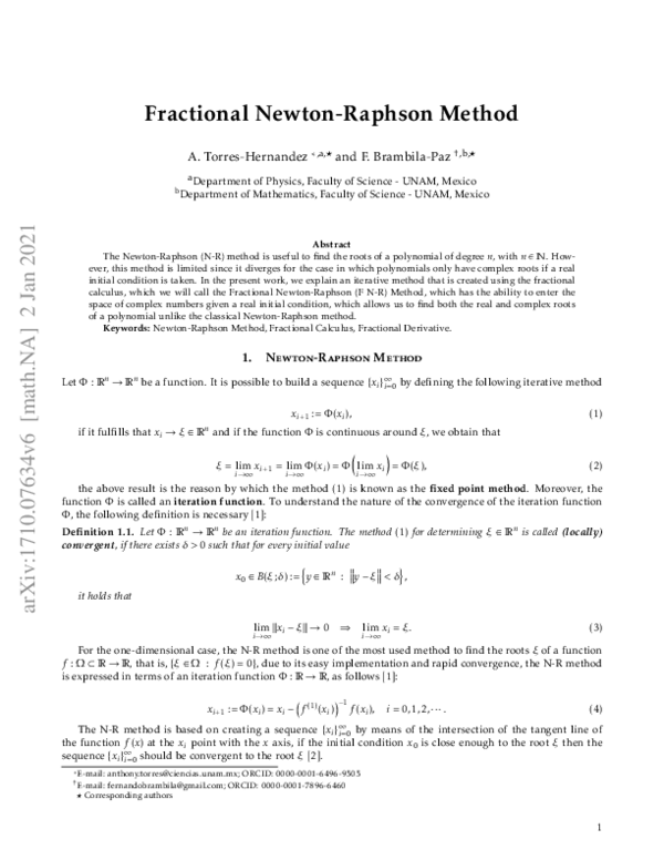 (PDF) Fractional Newton-Raphson Method