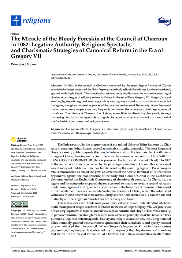 (PDF) The Miracle of the Bloody Foreskin at the Council of Charroux in ...