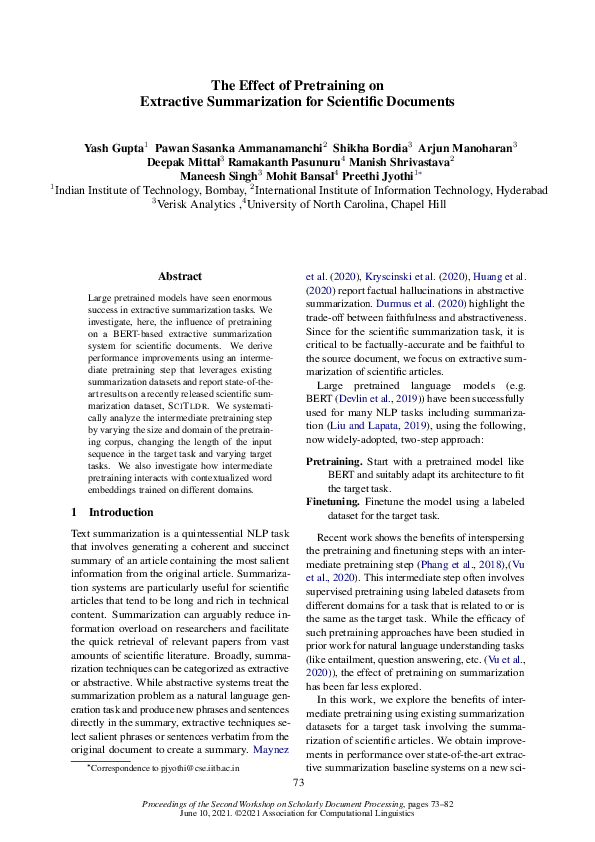 Pdf The Effect Of Pretraining On Extractive Summarization For
