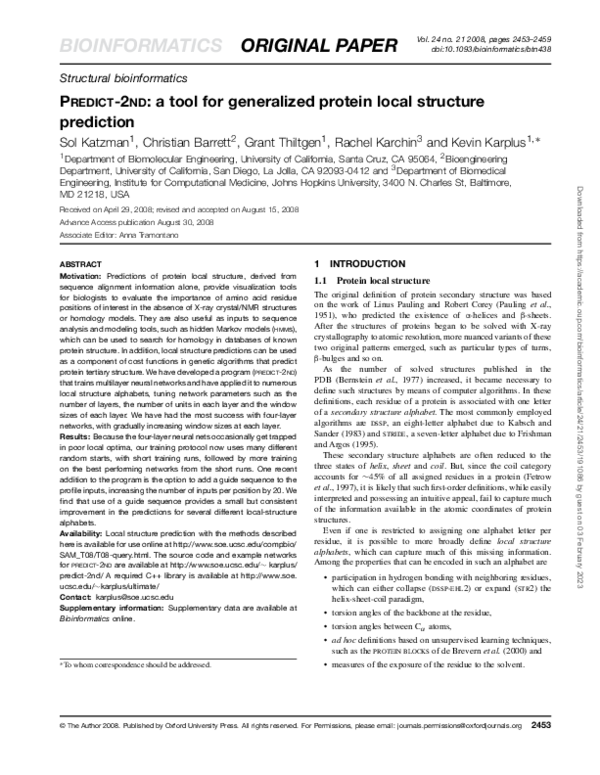 (PDF) Predict-2nd: a tool for generalized protein local structure ...