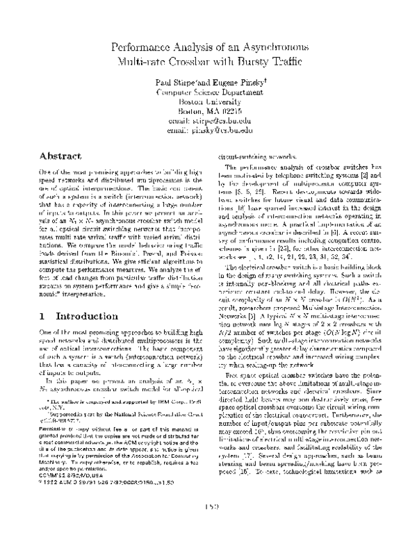 (PDF) Performance analysis of an asynchronous multi-rate crossbar with bursty traffic