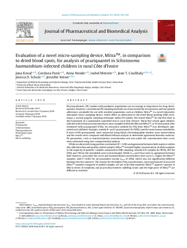 (PDF) Evaluation of a novel micro-sampling device, Mitra™, in ...