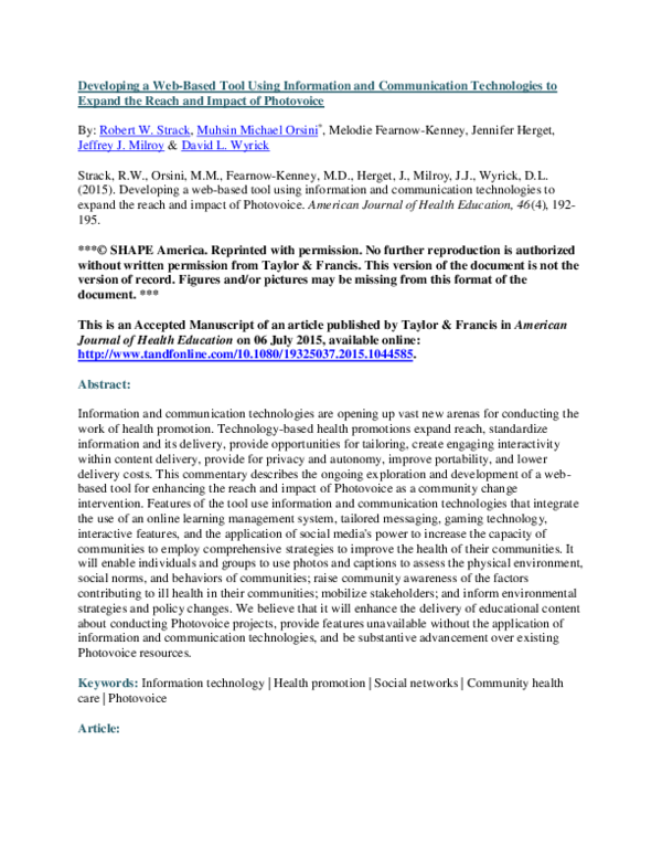 (PDF) Developing a Web-Based Tool Using Information and Communication ...
