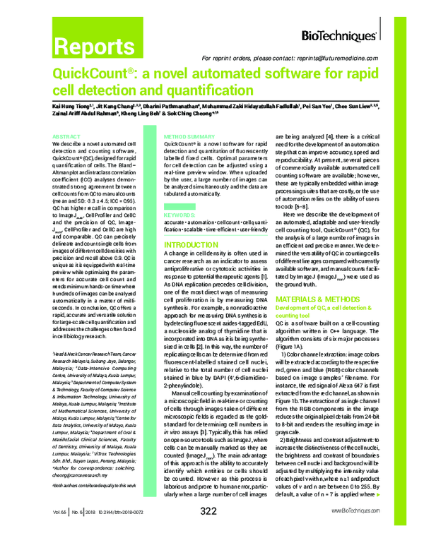 Pdf Quickcount® A Novel Automated Software For Rapid Cell Detection And Quantification