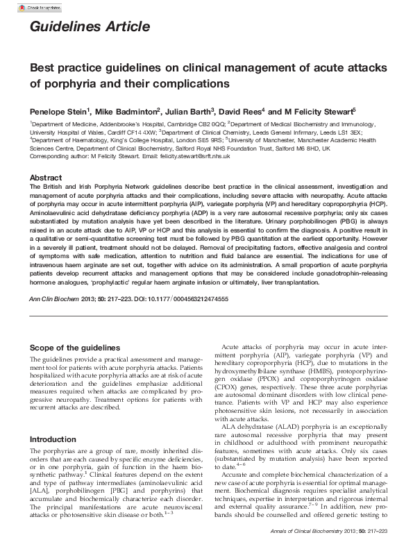 (PDF) Best practice guidelines on clinical management of acute attacks ...