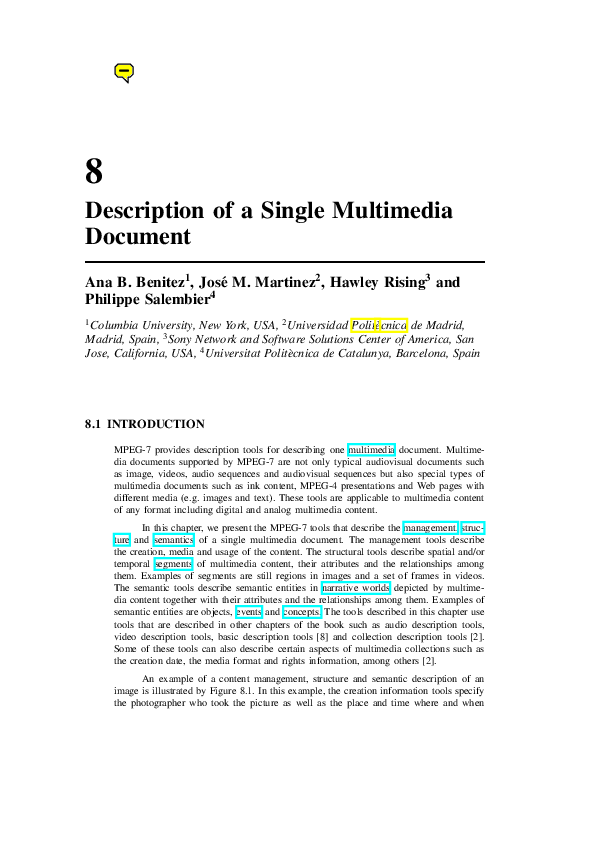 (PDF) Description of a single multimedia document