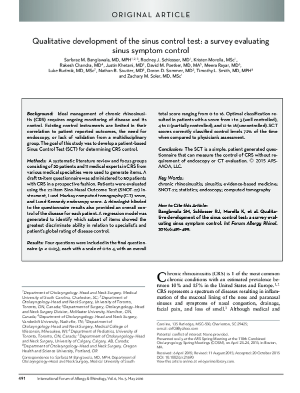 (PDF) Qualitative development of the sinus control test: a survey ...