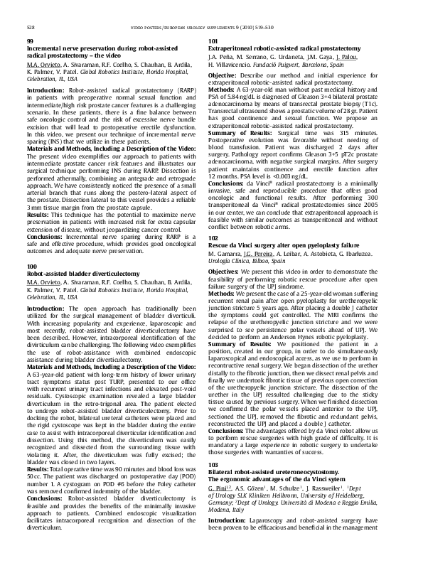 (PDF) 100 Robot-assisted bladder diverticulectomy