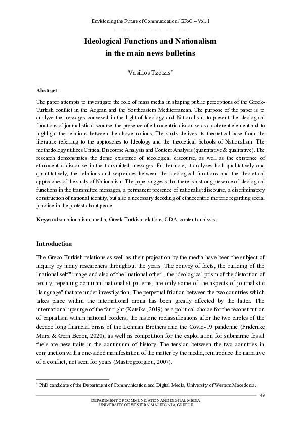 (PDF) Ideological Functions and Nationalism in the main news bulletins ...