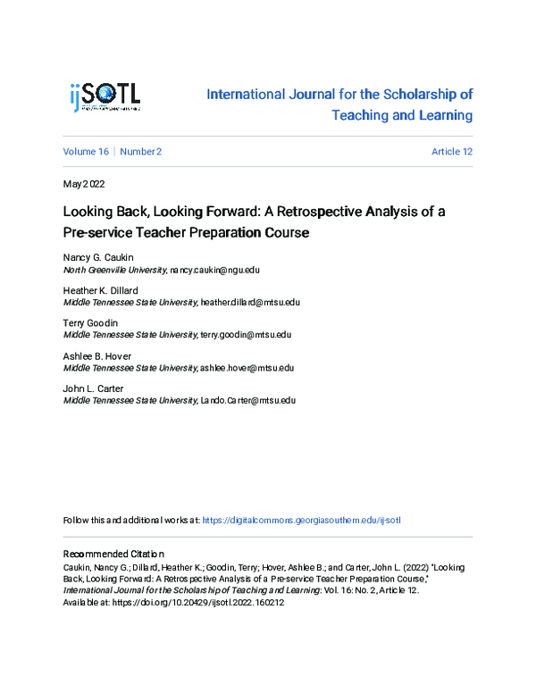 (PDF) Looking Back, Looking Forward: A Retrospective Analysis of a Pre ...