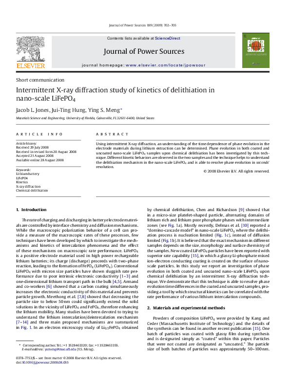 (PDF) Intermittent X-ray diffraction study of kinetics of delithiation ...
