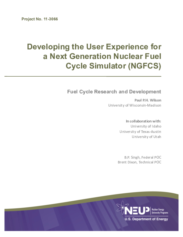 (PDF) Developing the User Experience for a Next Generation Nuclear Fuel ...