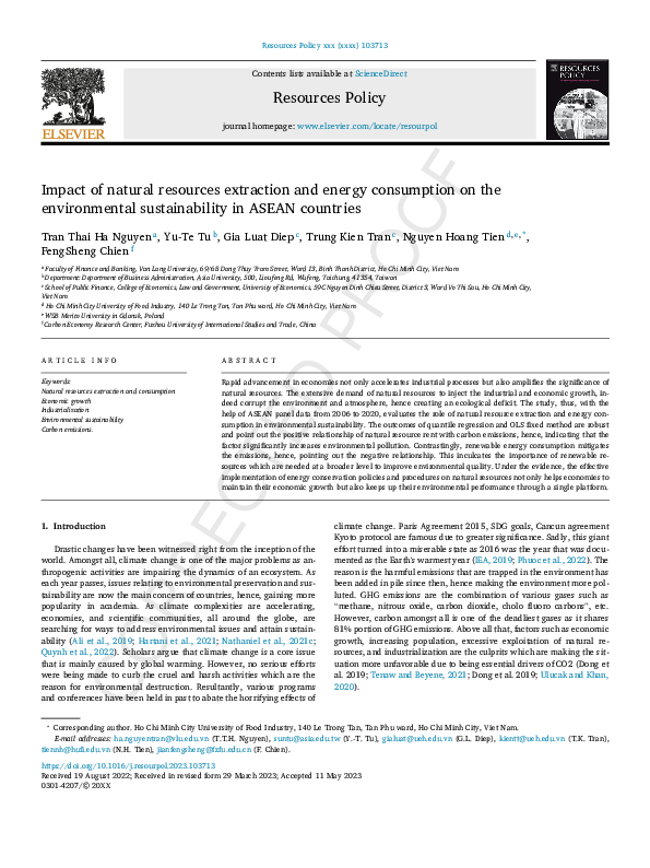 (PDF) Impact of natural resources extraction and energy consumption on ...