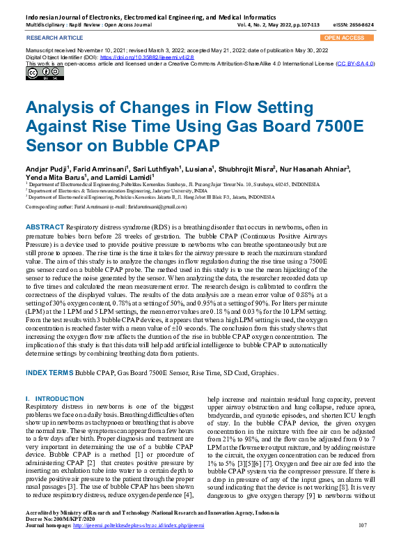 (PDF) Analysis of Changes in Flow Setting Against Rise Time Using Gas ...