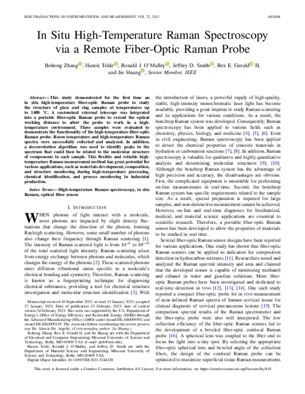 (PDF) In Situ High-Temperature Raman Spectroscopy via a Remote Fiber ...