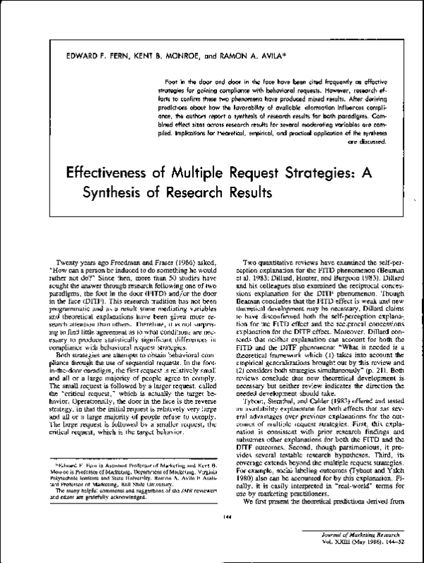(PDF) Effectiveness of Multiple Request Strategies: A Synthesis of ...