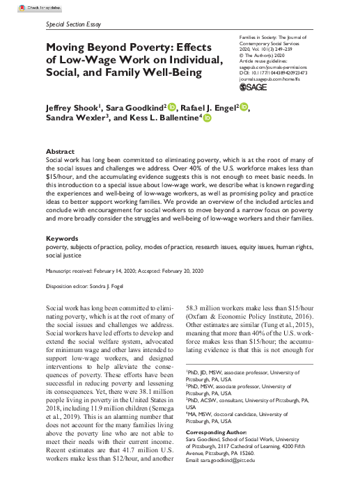 (PDF) Moving Beyond Poverty: Effects of Low-Wage Work on Individual ...