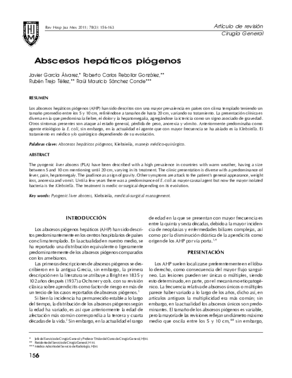 (PDF) Abscesos hepáticos piógenos